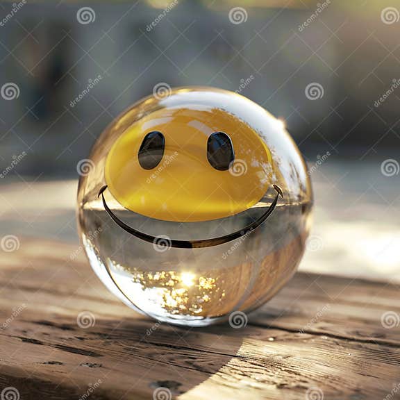 Smiley Face Holding Crystal Ball Predicting Future Stock Illustration ...