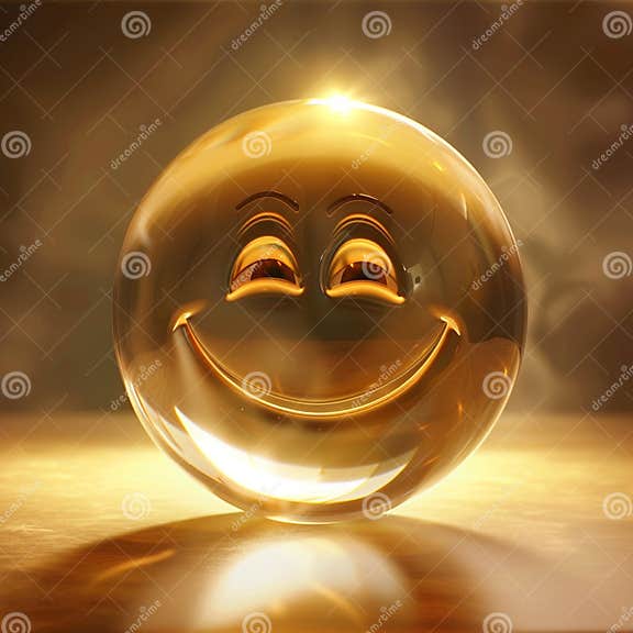 Smiley Face Holding Crystal Ball Predicting Future Stock Illustration ...
