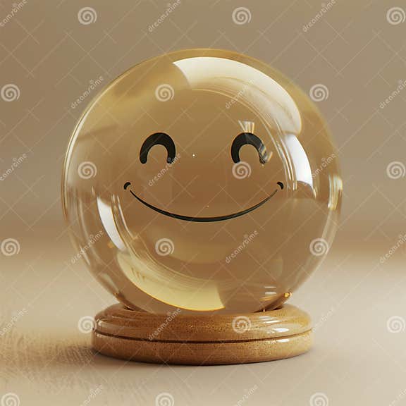 Smiley Face Holding Crystal Ball Predicting Future Stock Illustration ...