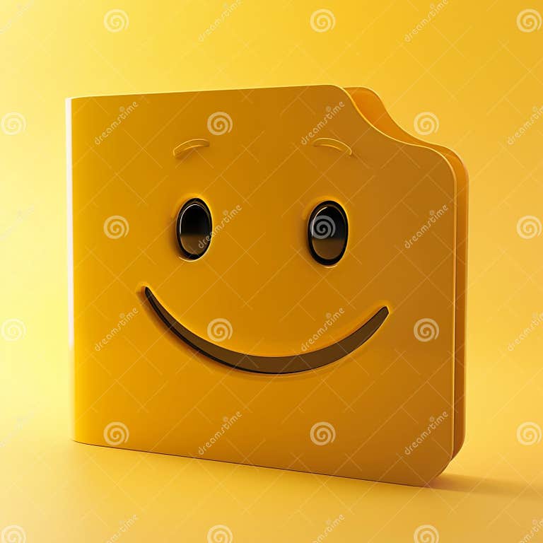 Smiley Face Holding File Folder Storing Information Stock Illustration ...
