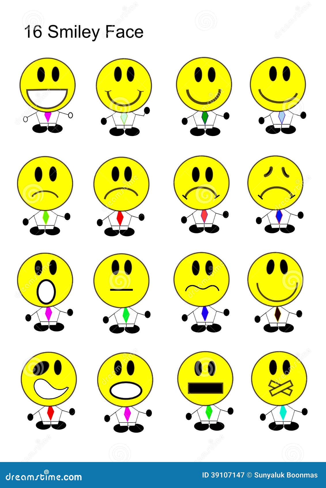 16 Smiley Face Icon Set imagen de archivo. Imagen de feliz - 39107147