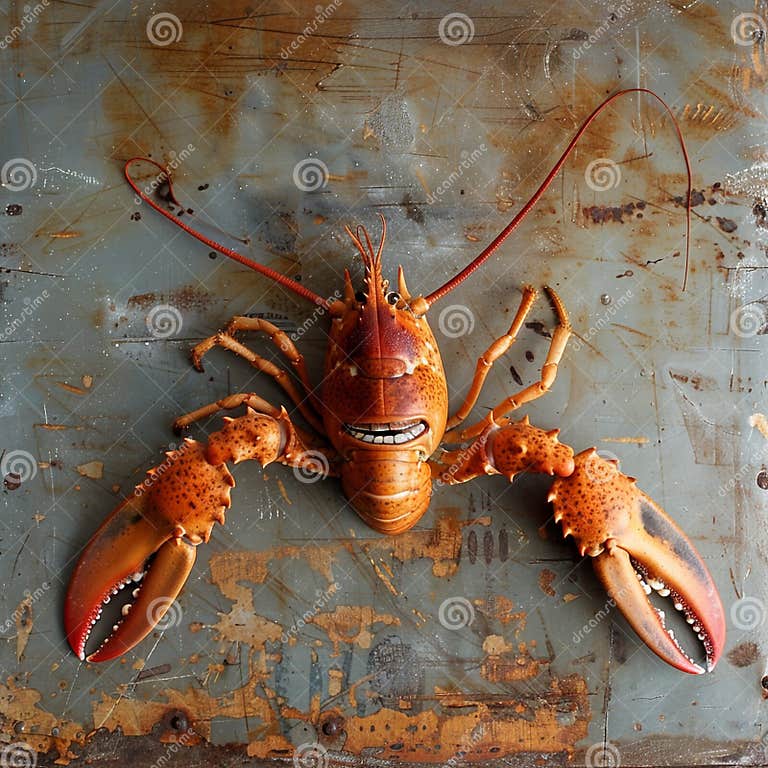 Smiley Face with Lobster in Hard Shell Stock Illustration ...