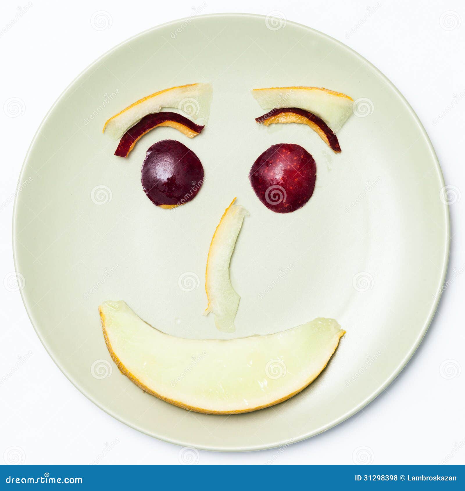 Smiley Face, Made with Nectarines and Melon Stock Photo - Image of ...