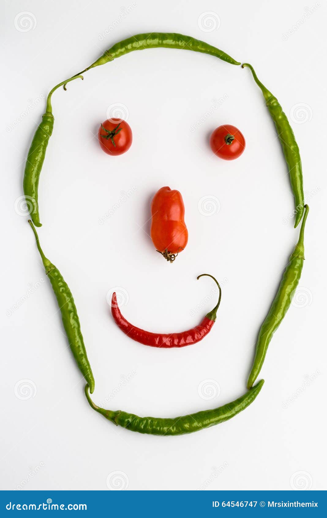 Smiley Face Made of Tomatoes and Chilli Peppers Stock Image - Image of ...