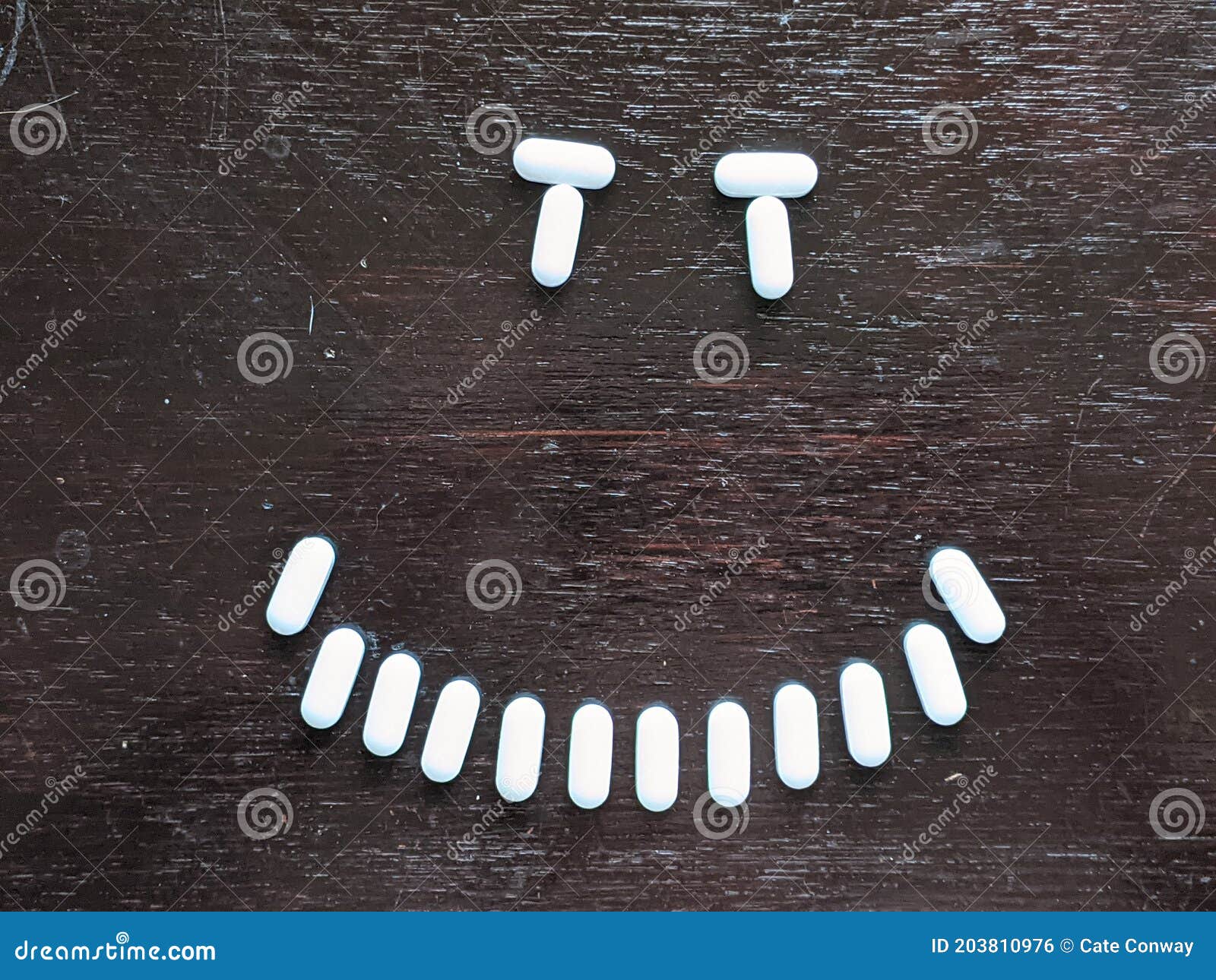 Smiley Face Made with White Pills Stock Photo - Image of face, smiley ...