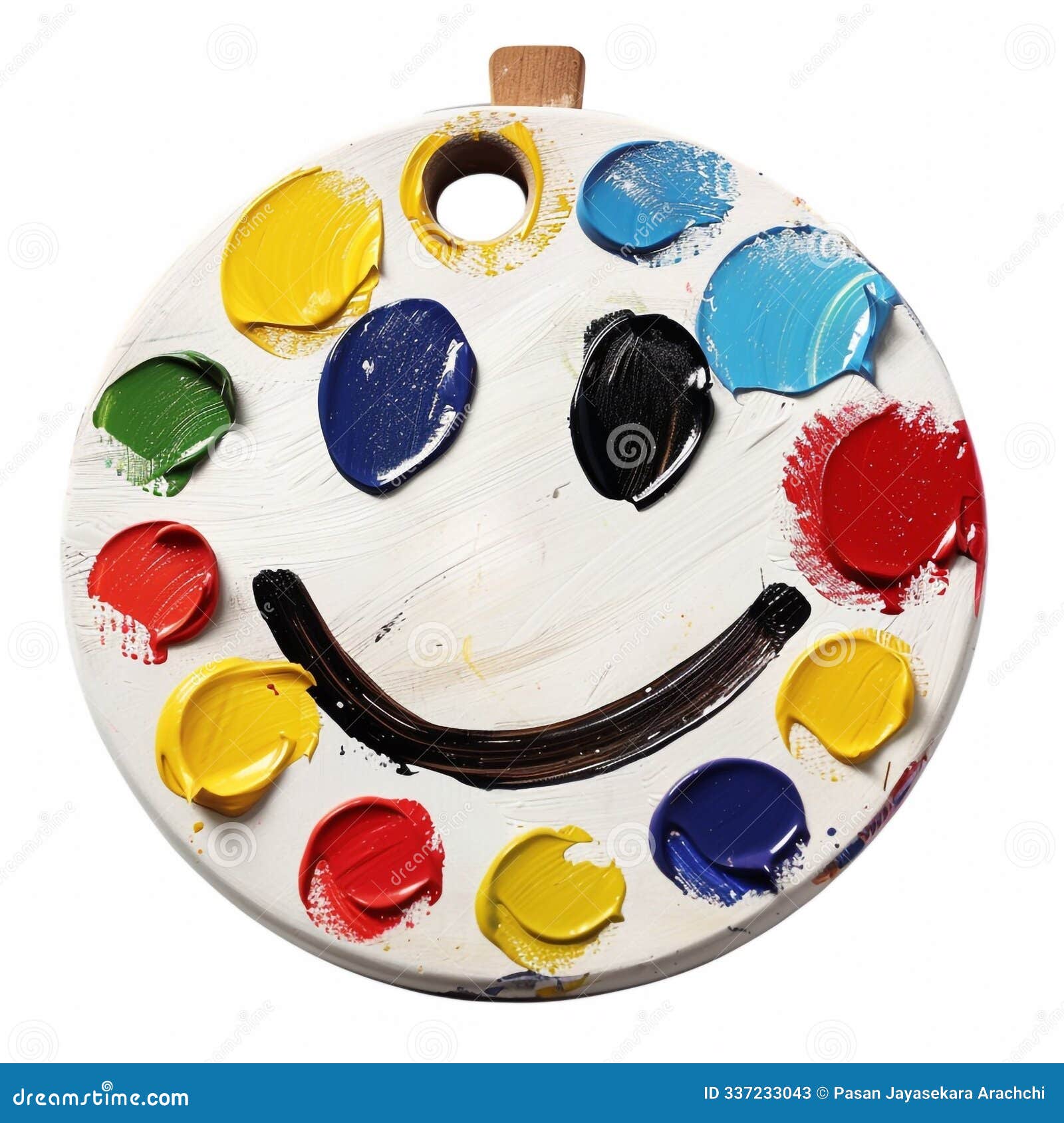 Smiley Face Mixing Colors with Paint Palette Stock Illustration ...