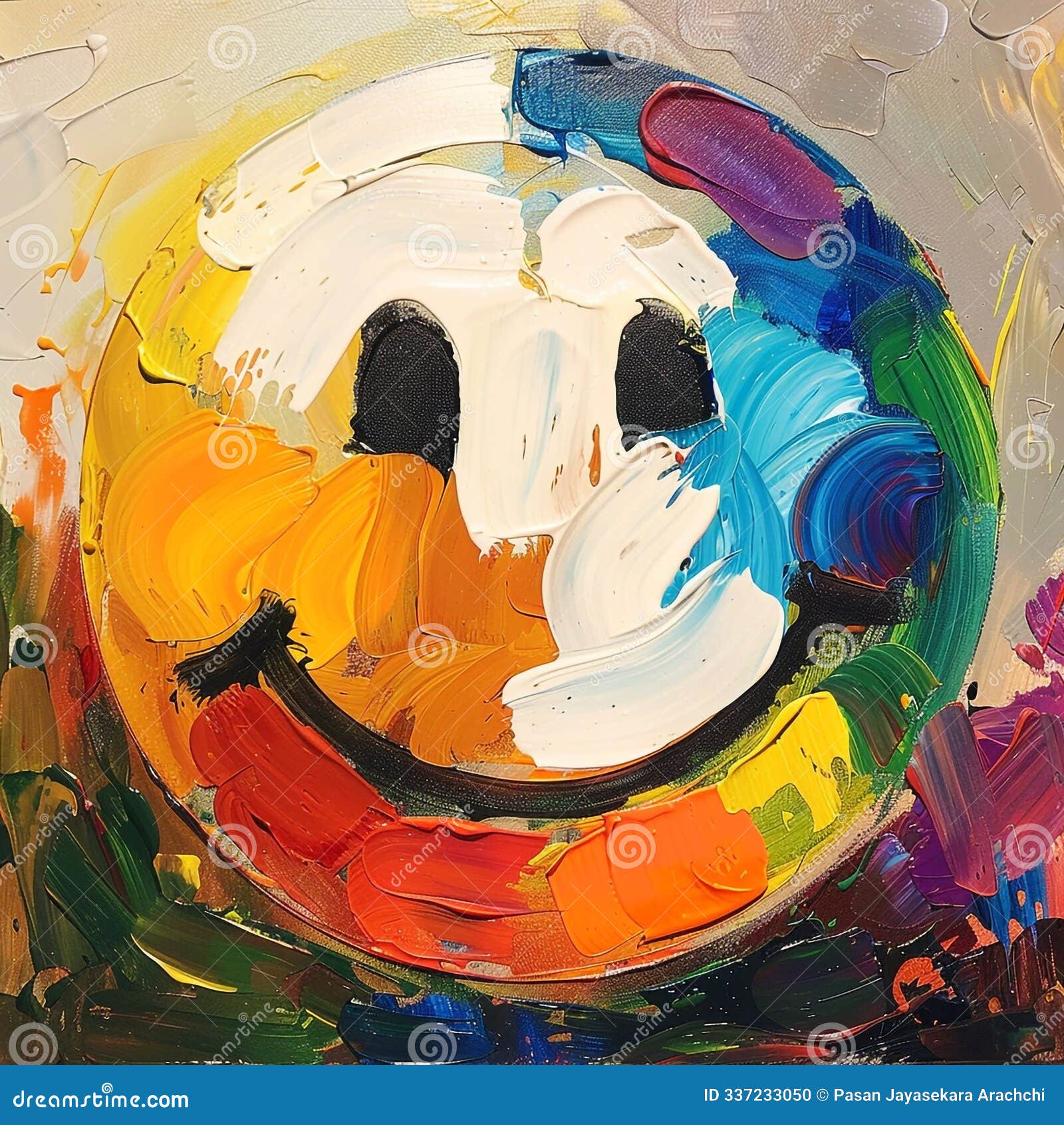 Smiley Face Mixing Colors with Paint Palette Stock Illustration ...