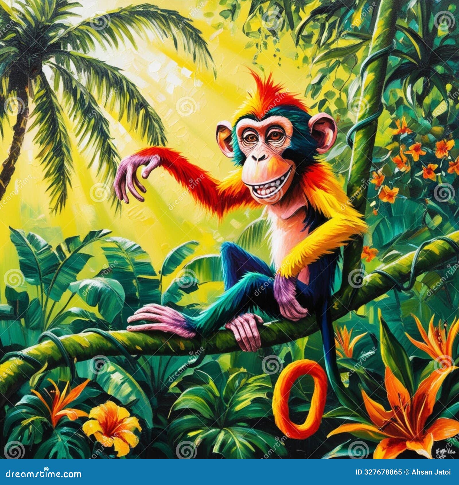 The Smiley Face Monkey Illustration Stock Illustration - Illustration ...