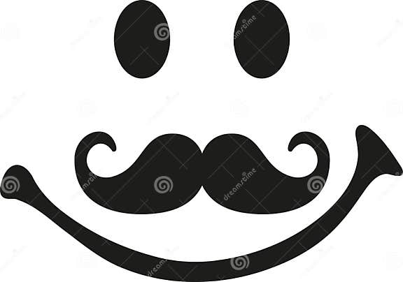 Smiley face with mustache stock vector. Illustration of vintage - 107193856