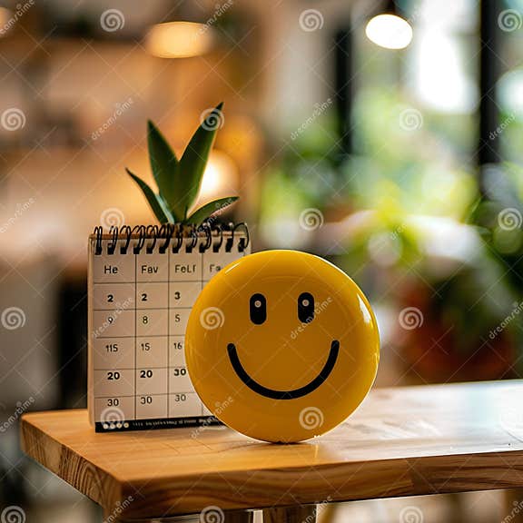 Smiley Face Planning Weekly Schedule with Calendar Stock Illustration ...