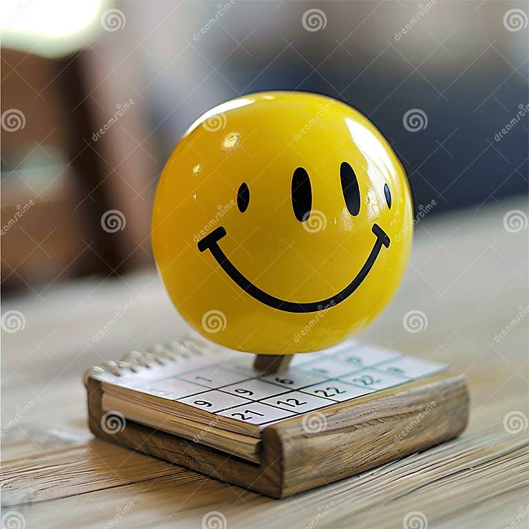Smiley Face Planning Weekly Schedule with Calendar Stock Illustration ...