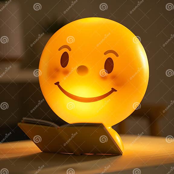 Smiley Face Reading E-book on Tablet Stock Illustration - Illustration ...