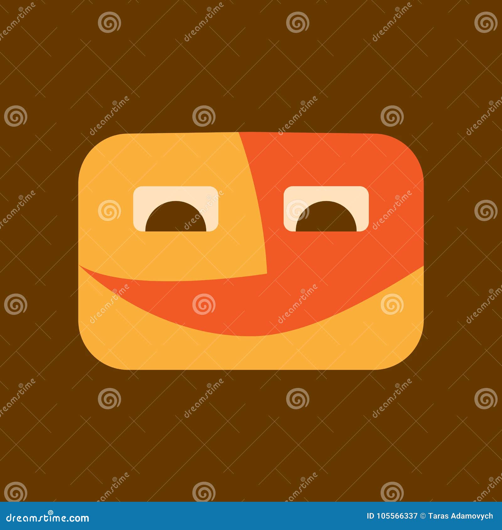 Smiley Face Rectangular Vector Illustration Flat Style Stock Vector ...