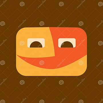 Smiley Face Rectangular Vector Illustration Flat Style Stock Vector ...