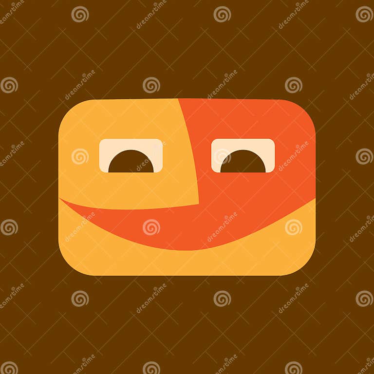 Smiley Face Rectangular Vector Illustration Flat Style Stock Vector ...