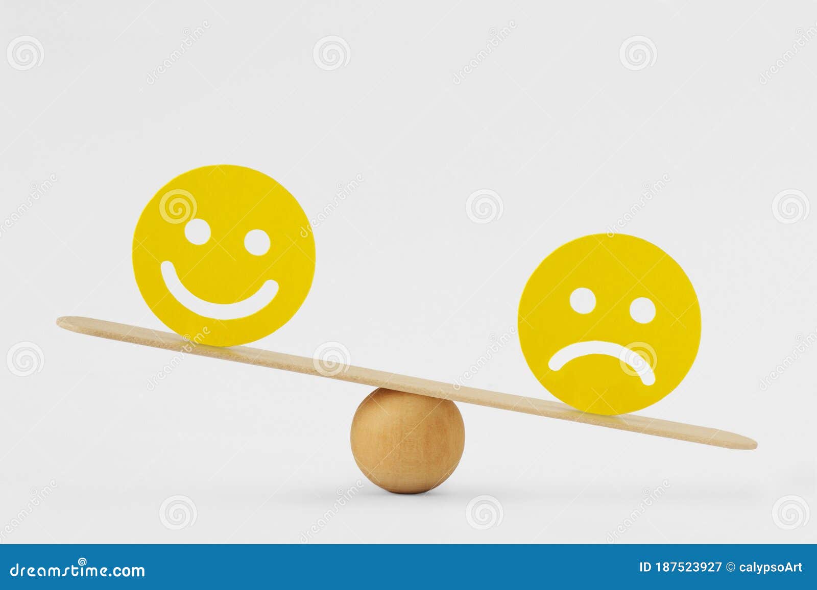 Smiley Face and Sad Face on Scale - Concept of Sadness As Predominant ...