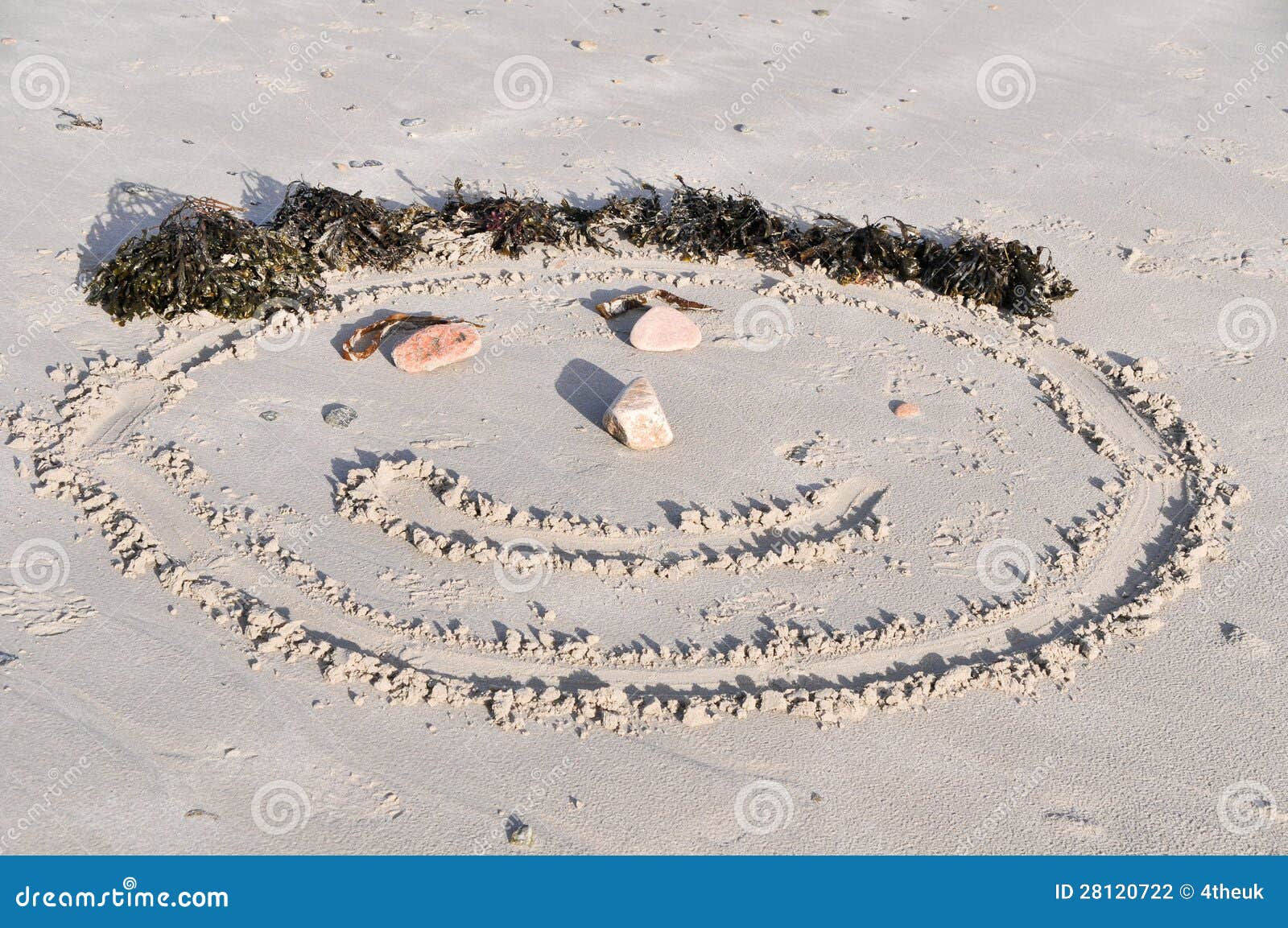 Smiley face in sand stock photo. Image of smile, island - 28120722