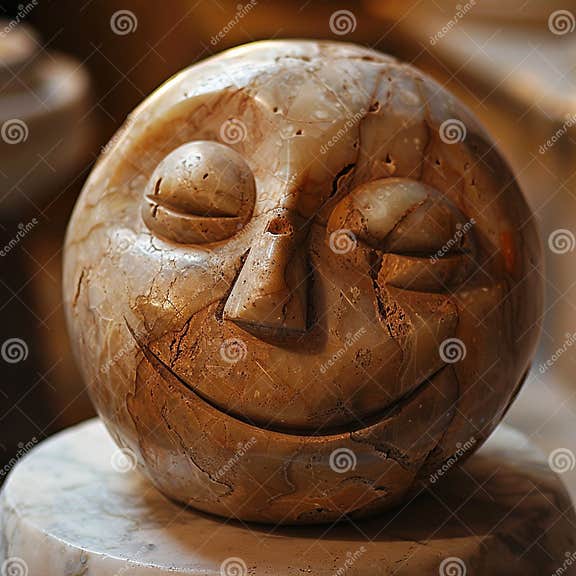 Smiley Face Sculpting Statue Stock Illustration - Illustration of ...