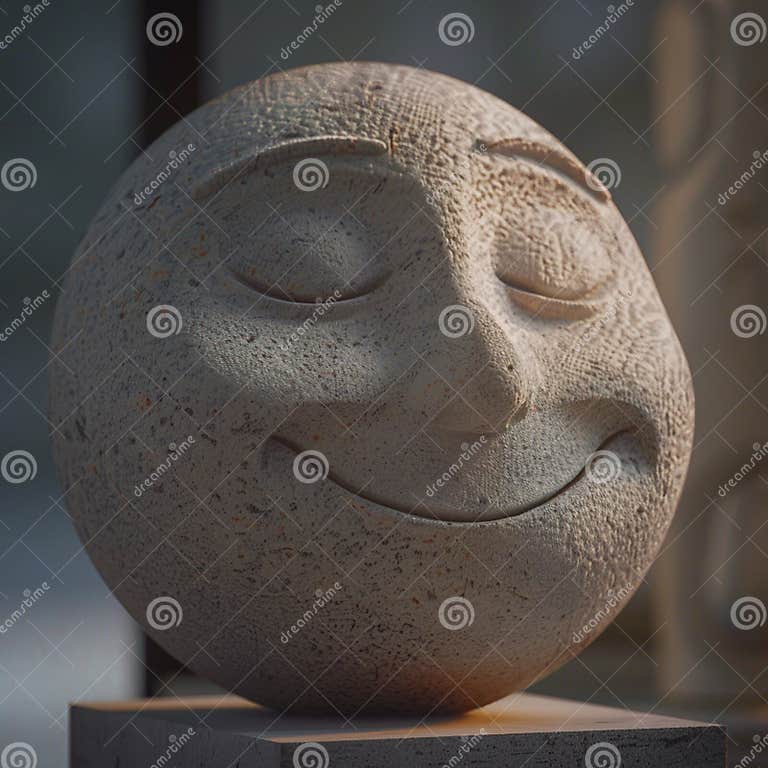 Smiley Face Sculpting Statue Stock Illustration - Illustration of ...