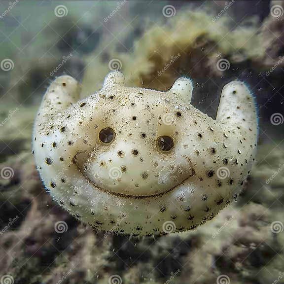 Smiley Face with Sea Cucumber in a Soft, Squishy Setting Stock ...