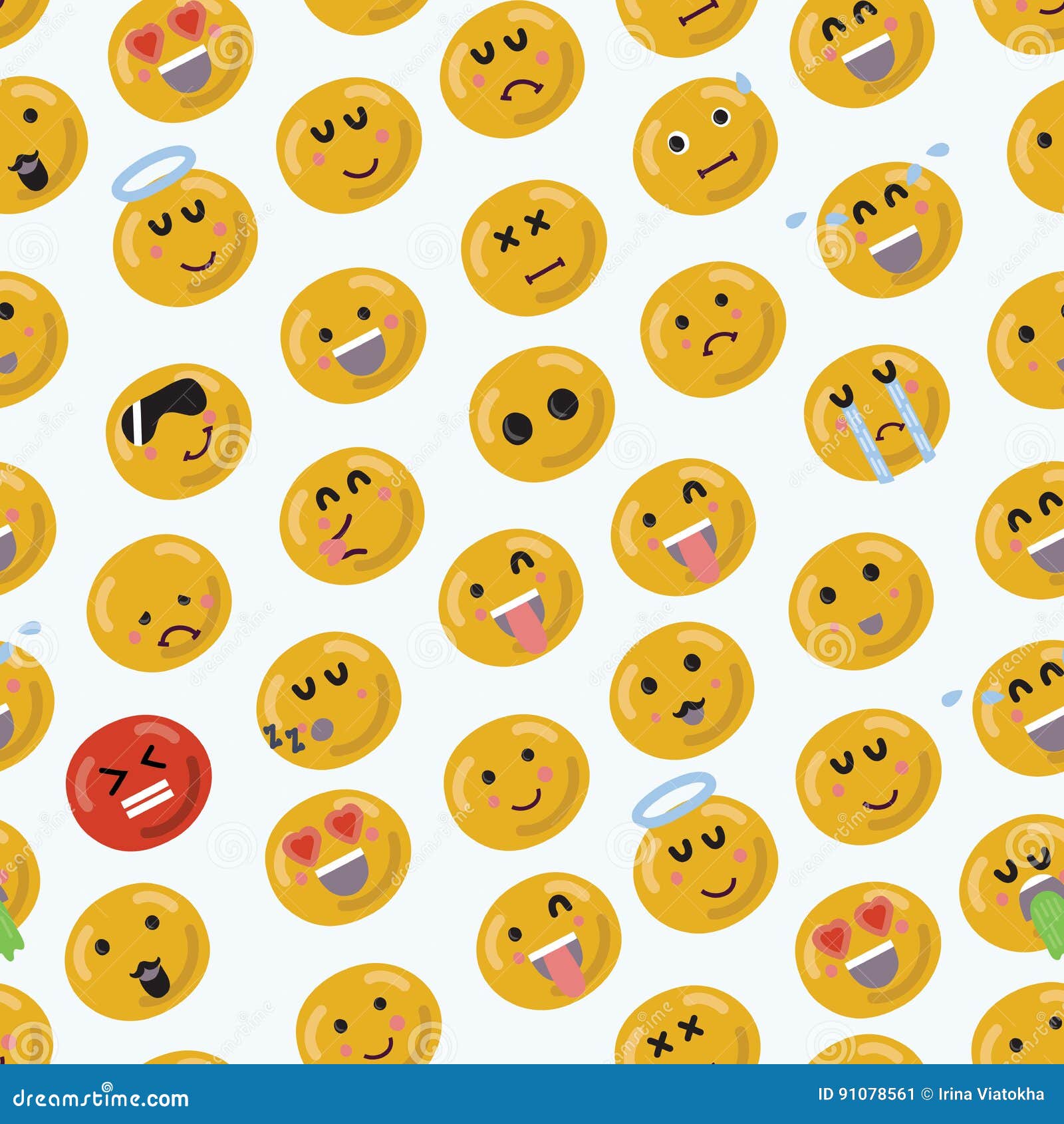 Smiley Face Seamless Pattern: Vectorillustratie Vector Illustratie ...