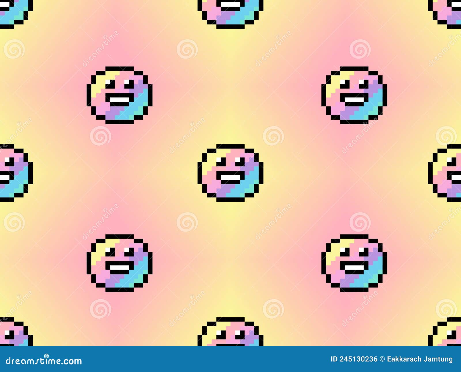 Smiley Pixel Art Style On White Background. Vector | CartoonDealer.com ...