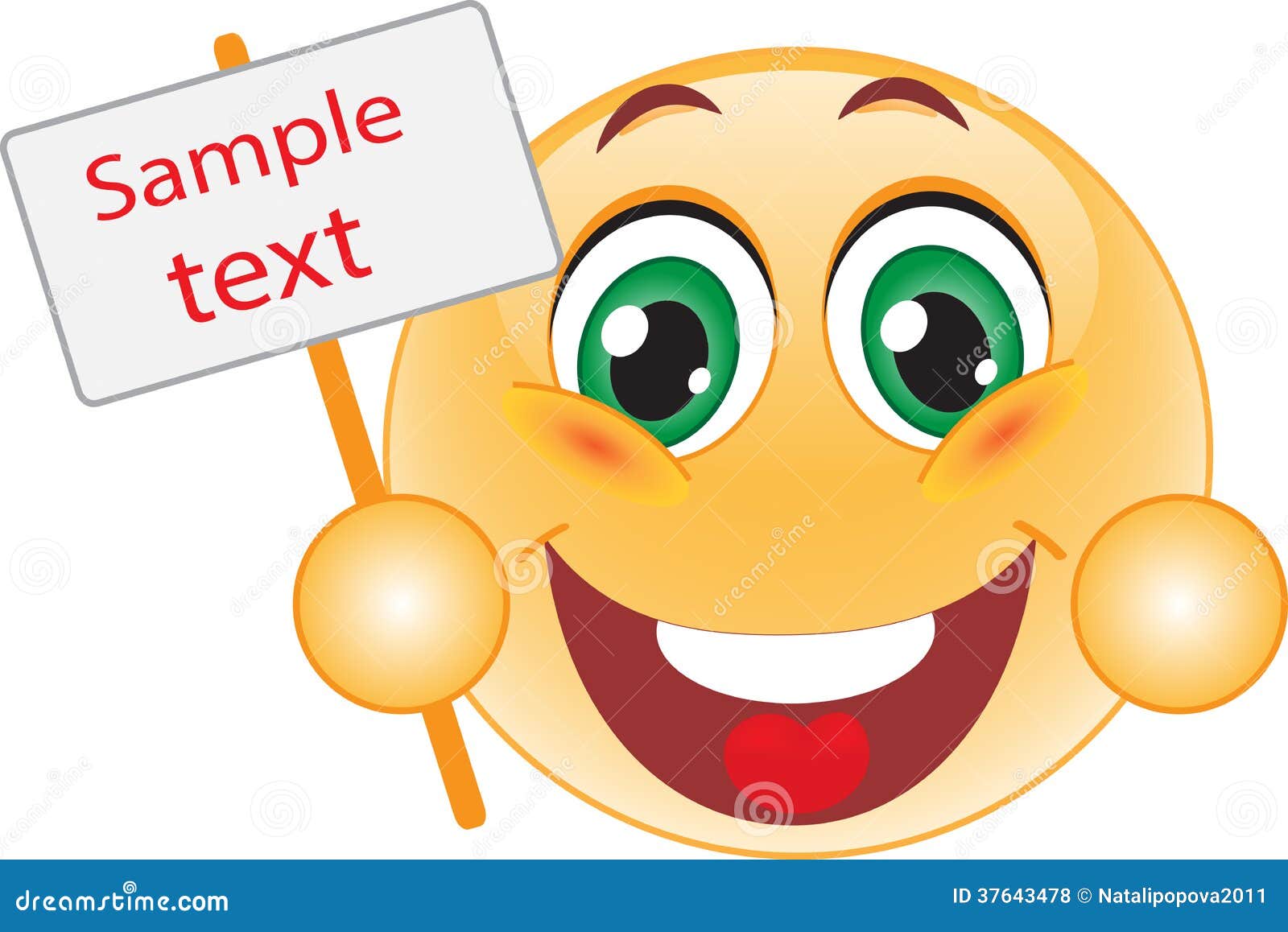 Smiley face with a sign stock vector. Illustration of administrator ...