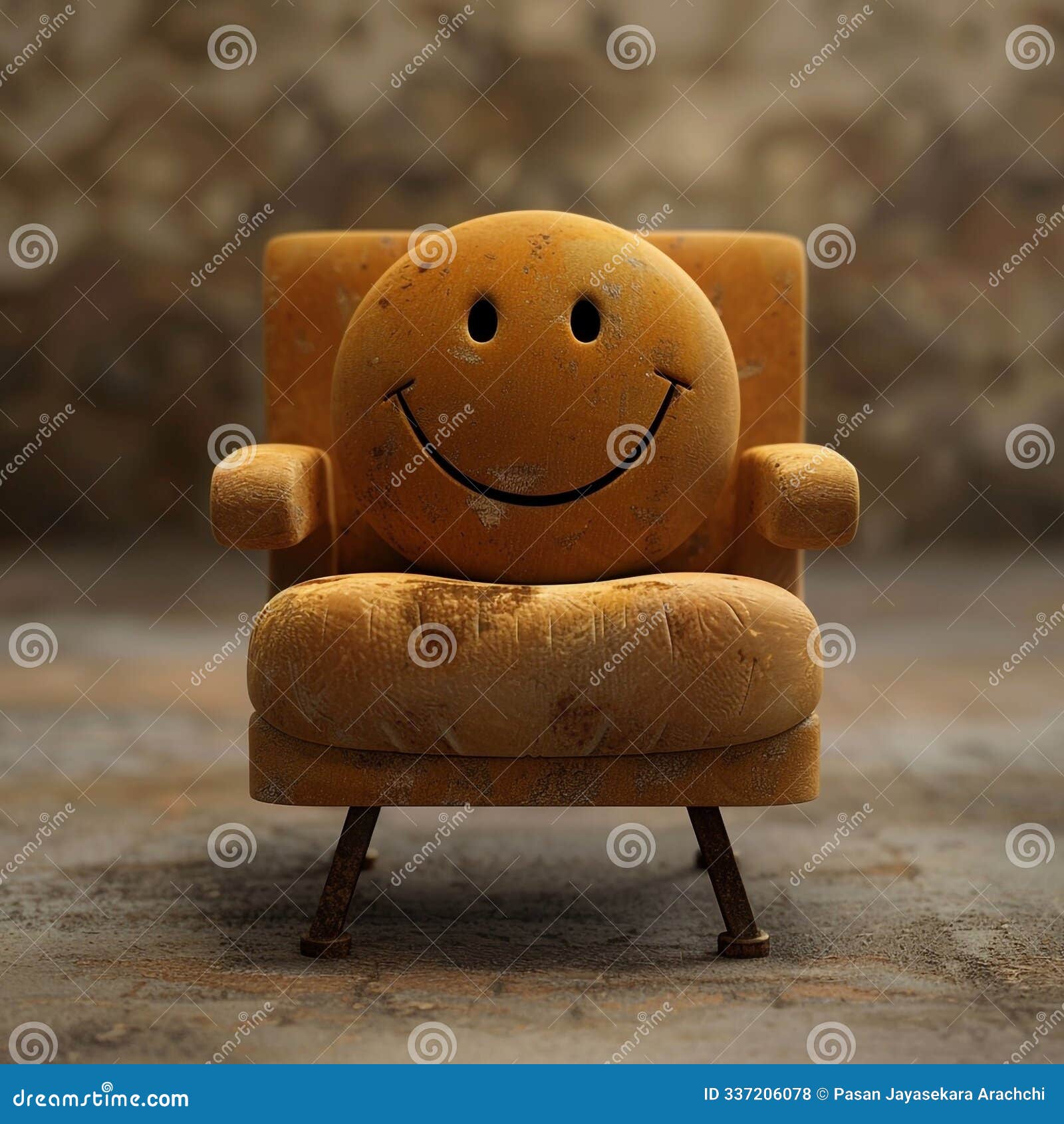 Smiley Face Sitting in a Chair Comfortably Stock Illustration ...