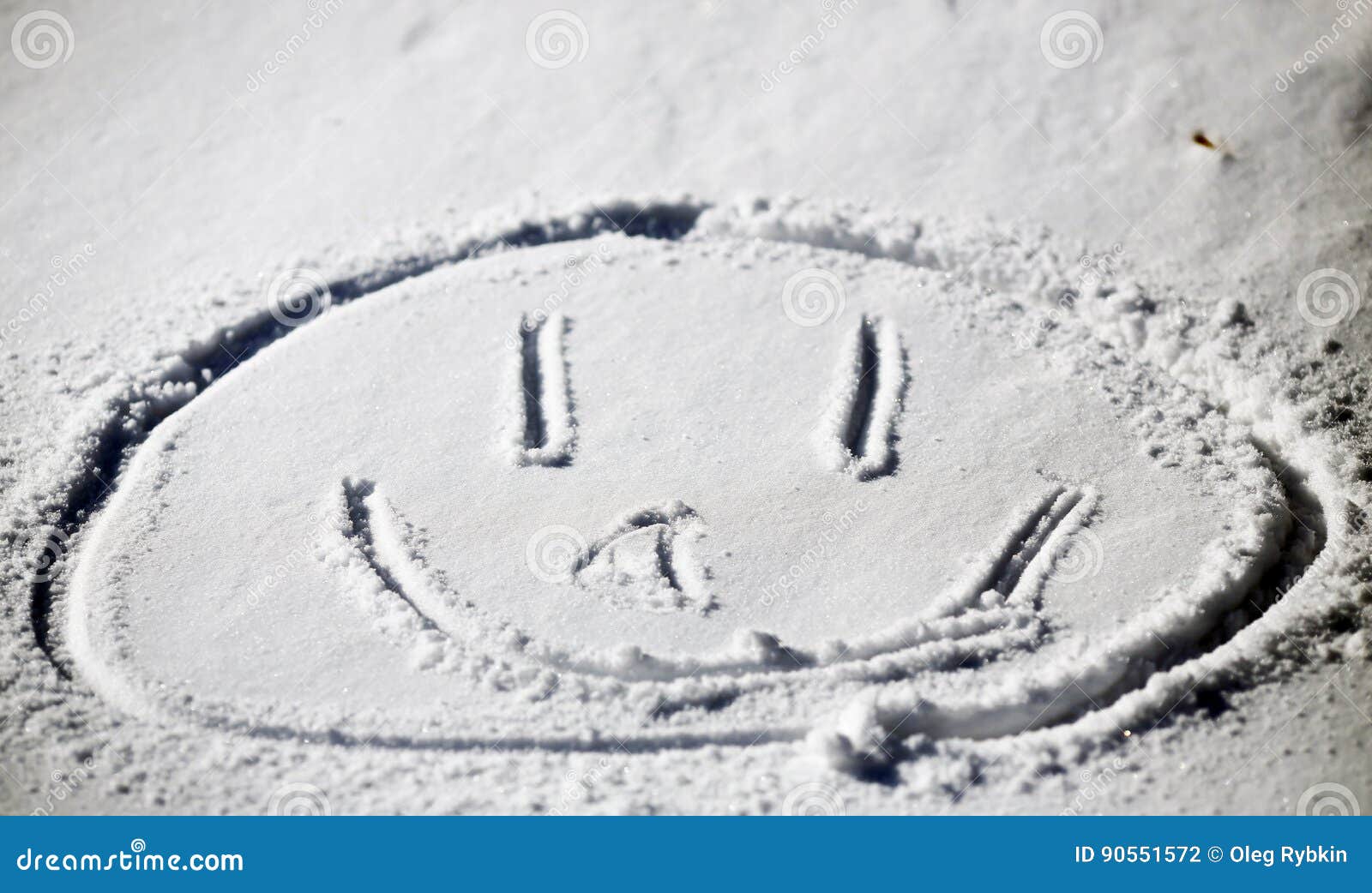 Smiley face stock photo. Image of child, snow, drawn - 90551572