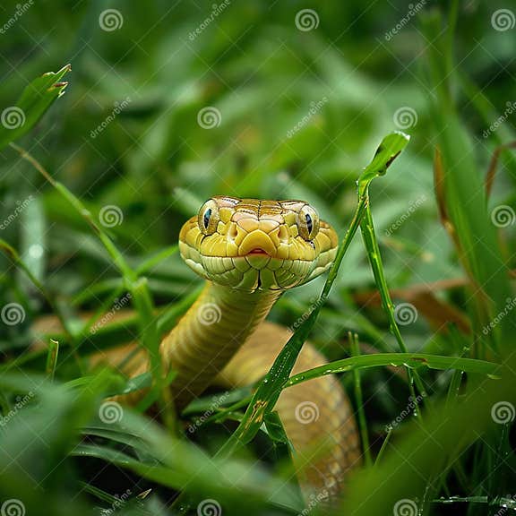 Smiley Face with Snake Slithering through Grass Stock Illustration ...