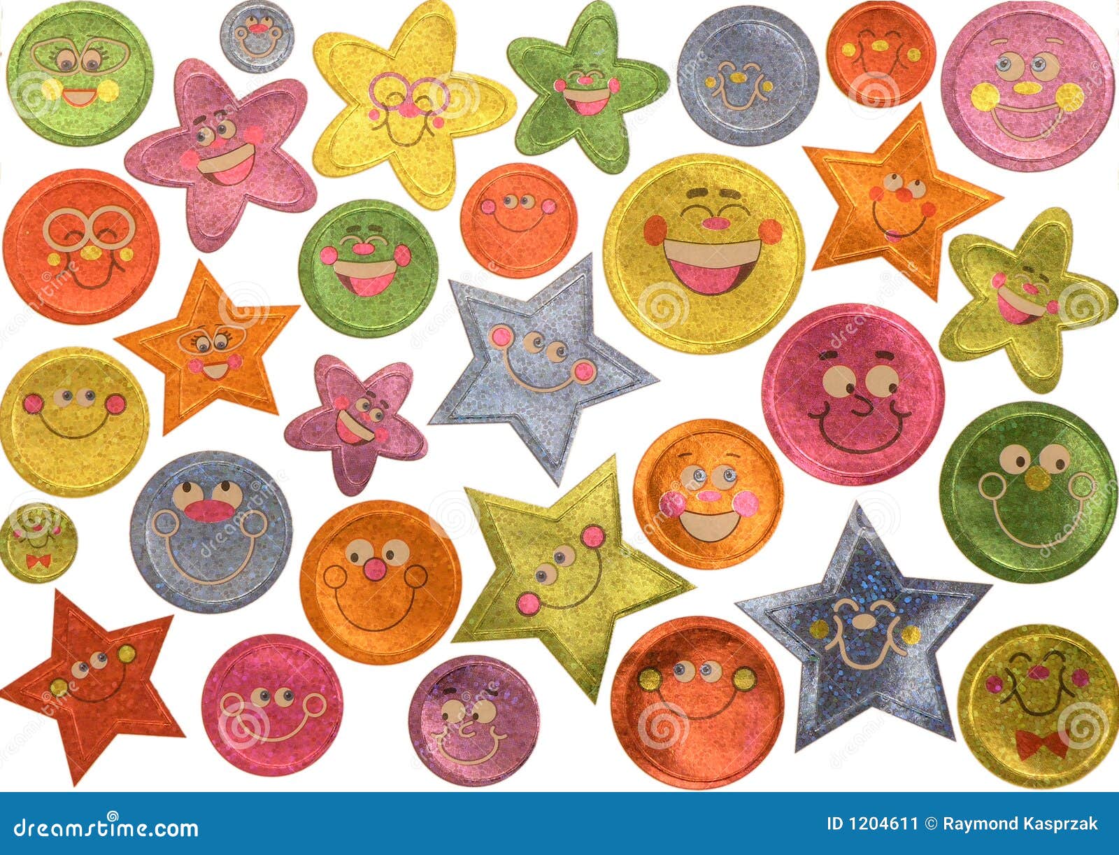 Smiley Face Stickers stock image. Image of happy, star - 1204611