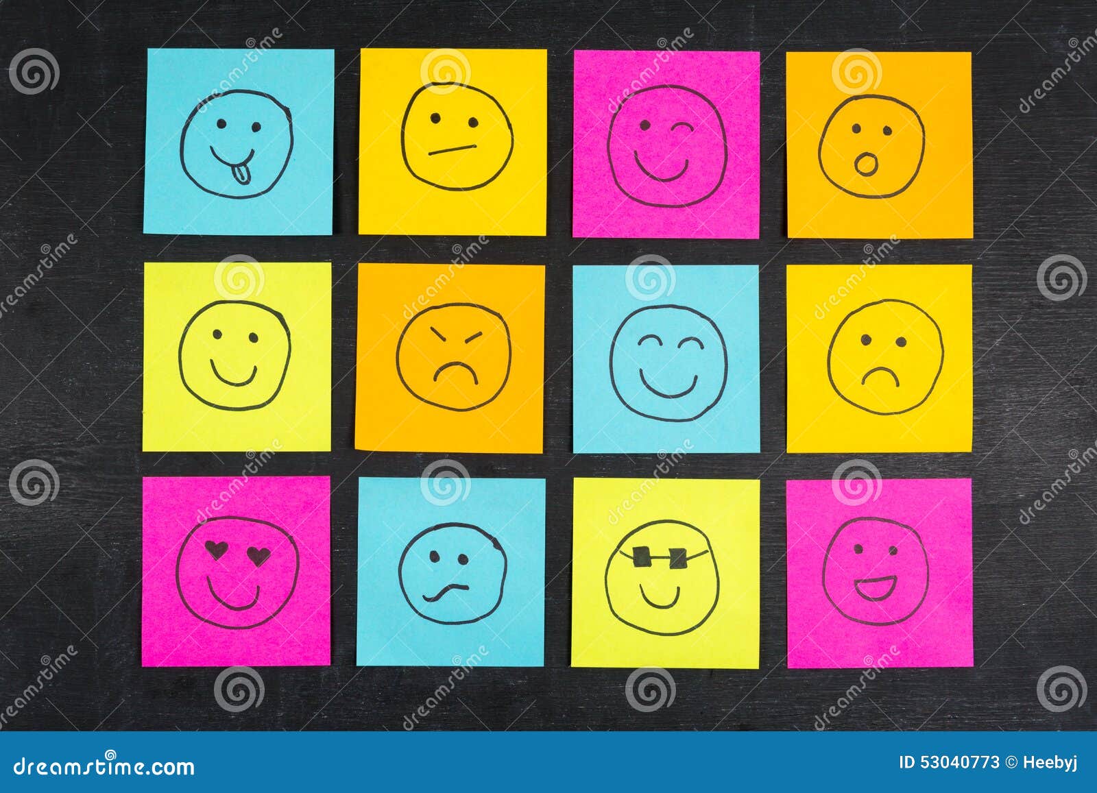 Smiley Face Sticky Notes stock image. Image of emoticons - 53040773