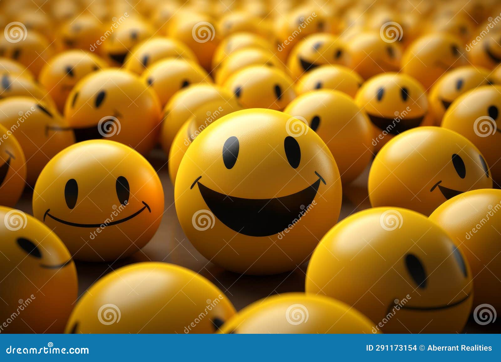 A Smiley Face is Surrounded by Many Yellow Smiley Faces Stock ...