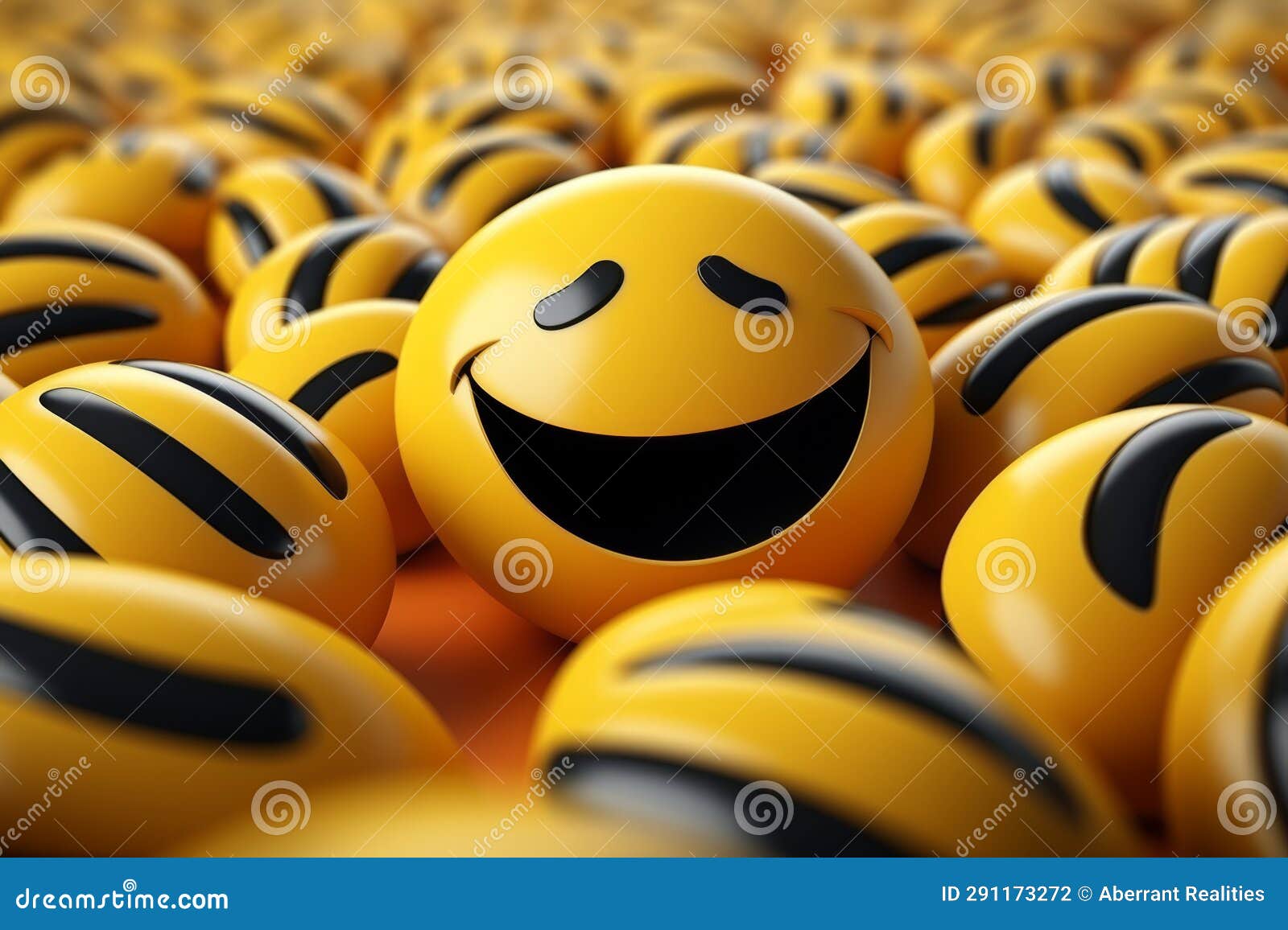 A Smiley Face Surrounded by Many Yellow Smiley Faces Stock Illustration ...