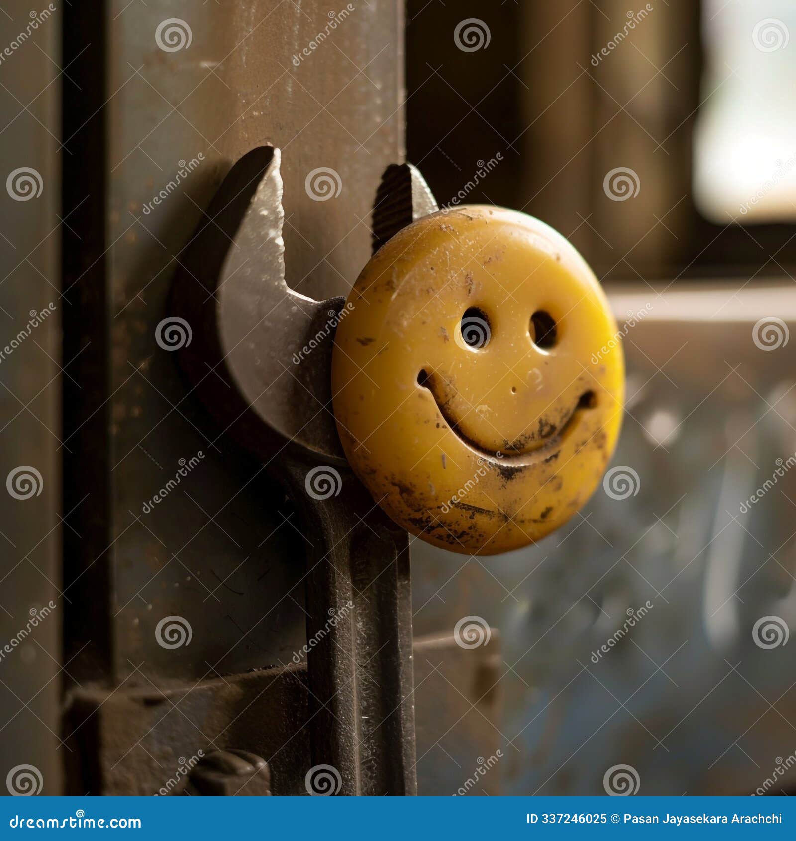 Smiley Face Tightening Bolt with Wrench Stock Illustration ...