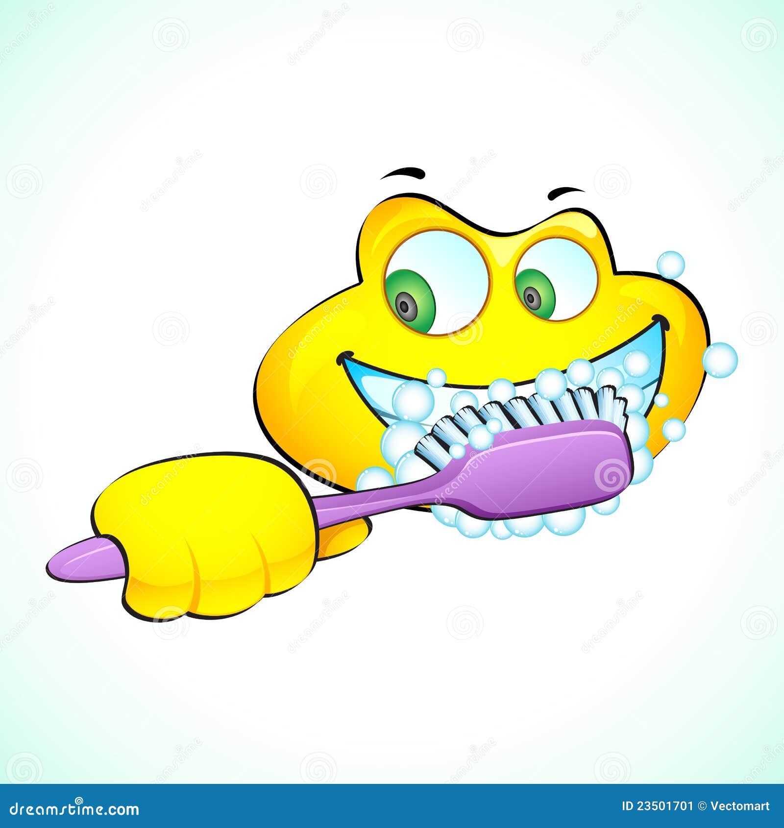 Smiley Face with Toothbrush Stock Vector - Illustration of healthcare ...