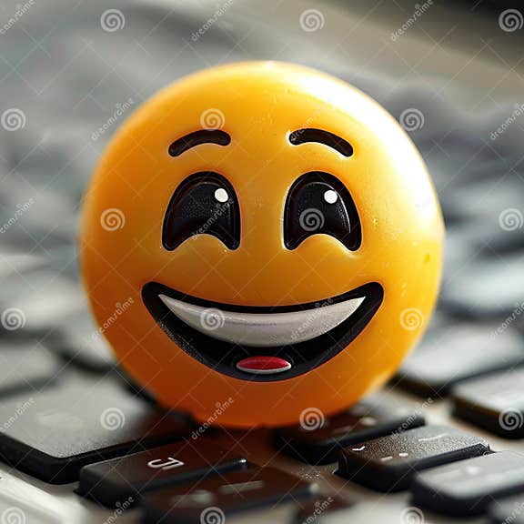 Smiley Face Typing Quickly on a Keyboard Stock Illustration ...