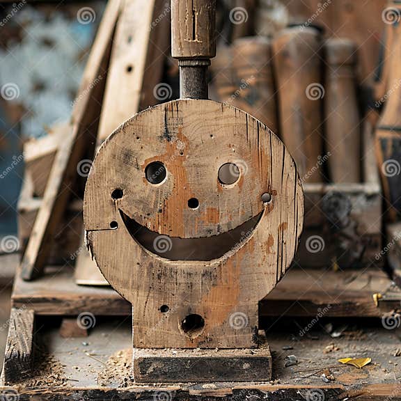Smiley Face Using a Drill To Make Holes Stock Illustration ...