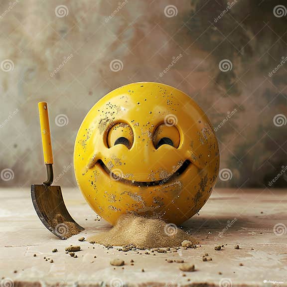 Smiley Face Using Dustpan To Clean Dust Stock Illustration ...