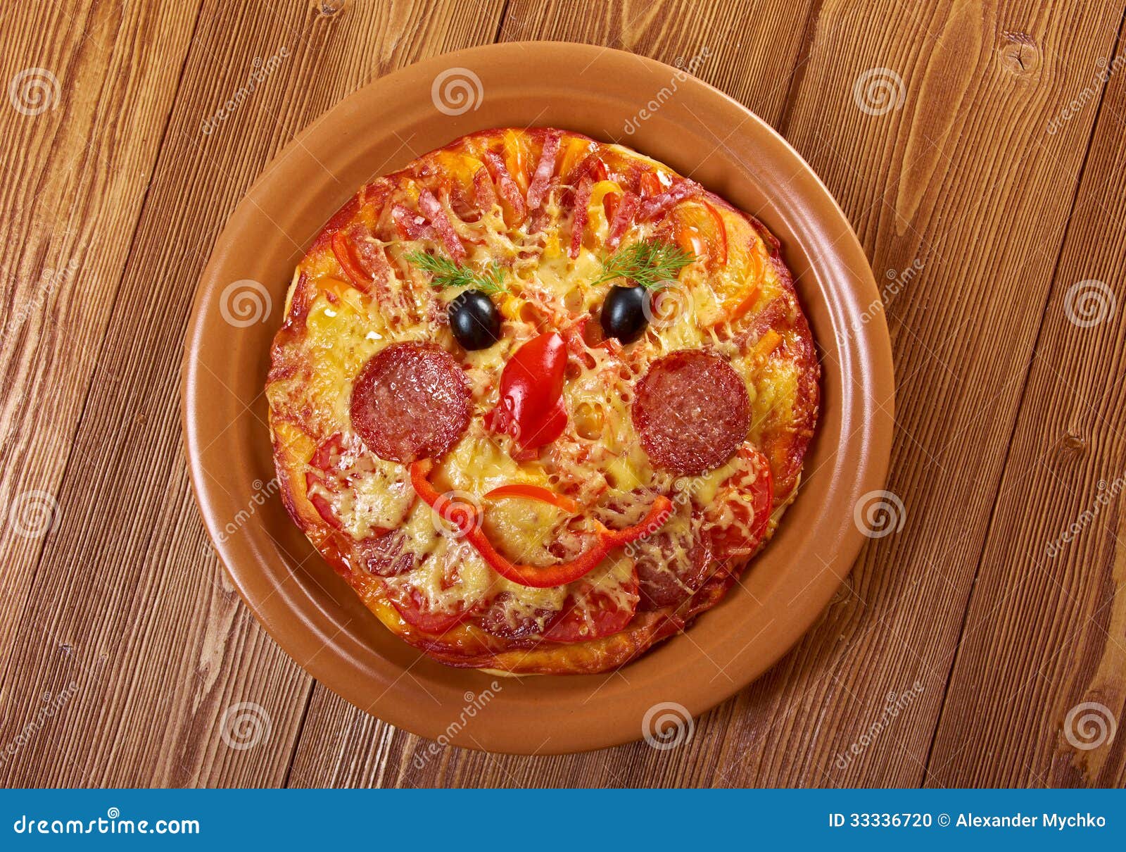 Smiley Faced Pizza Stock Photo | CartoonDealer.com #33336720