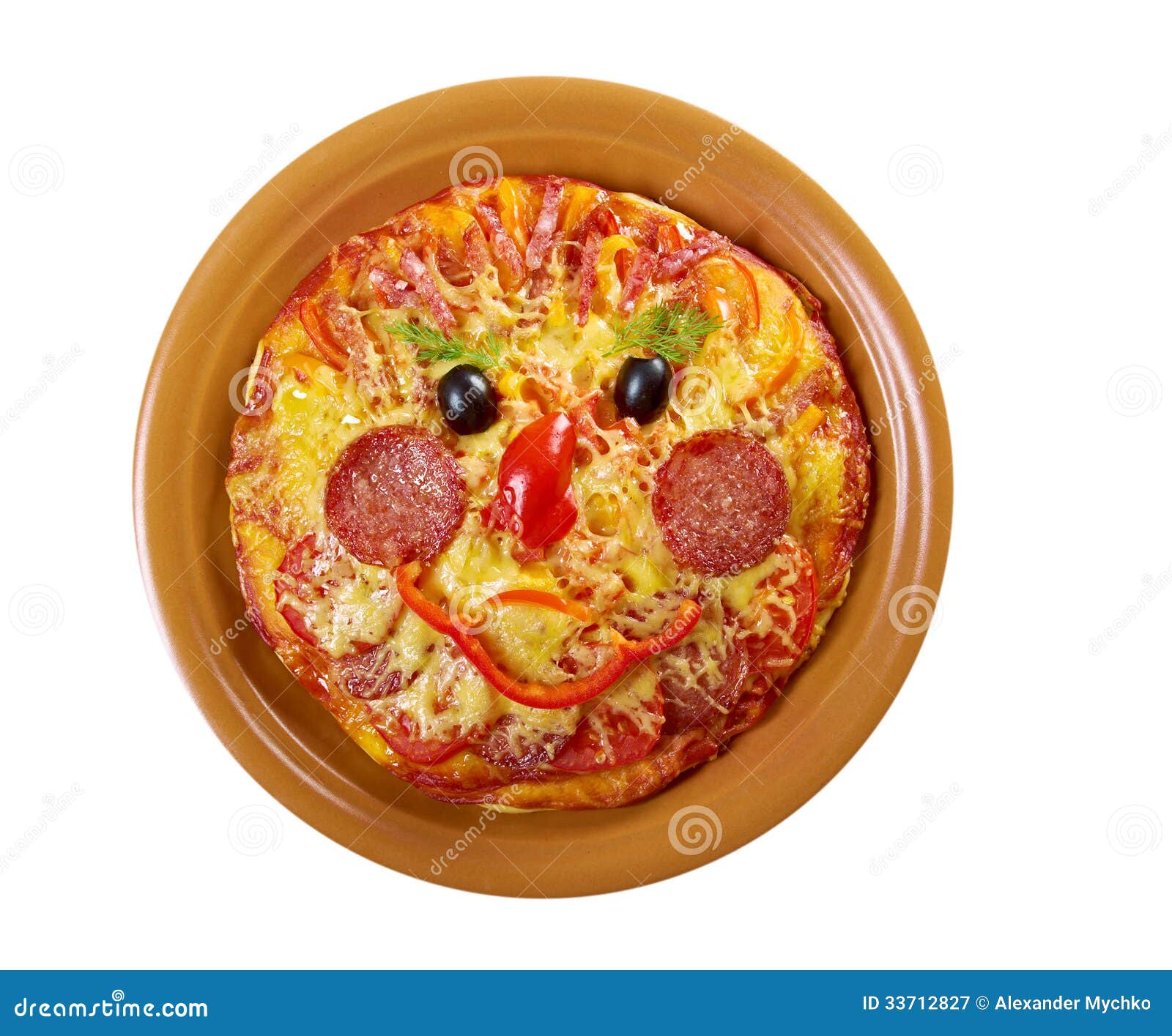 Smiley Faced Pizza stock image. Image of smiley, cutter - 33712827