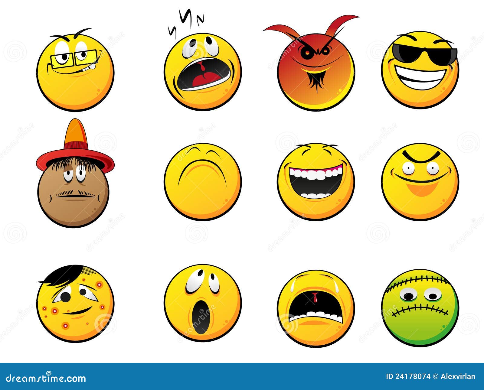 Smiley Faces Rating Icons. Customer Review, Rating, Like Concepts ...