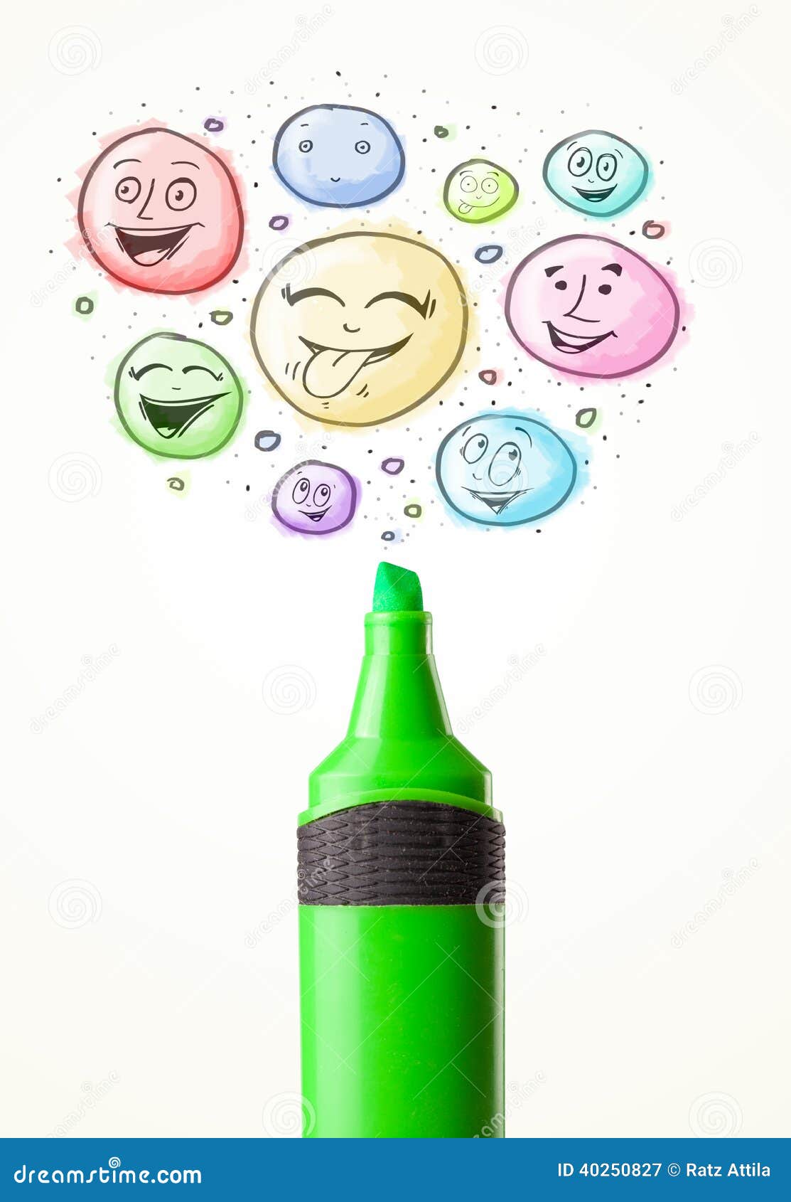 Smiley Faces Coming Out Of Marker Stock Image | CartoonDealer.com #40250827