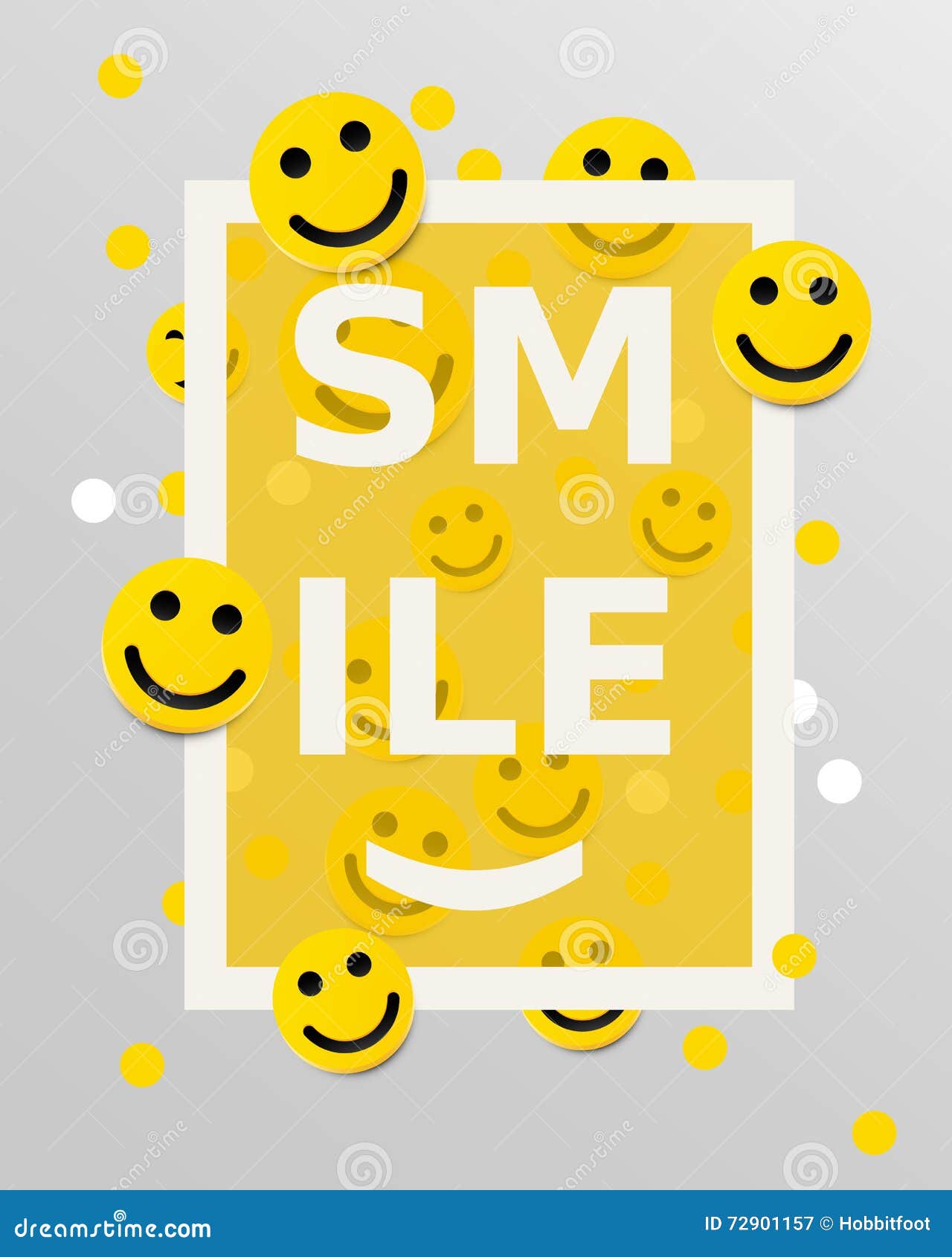 Smiley Faces Design Elements. Vector Illustration. Background with ...