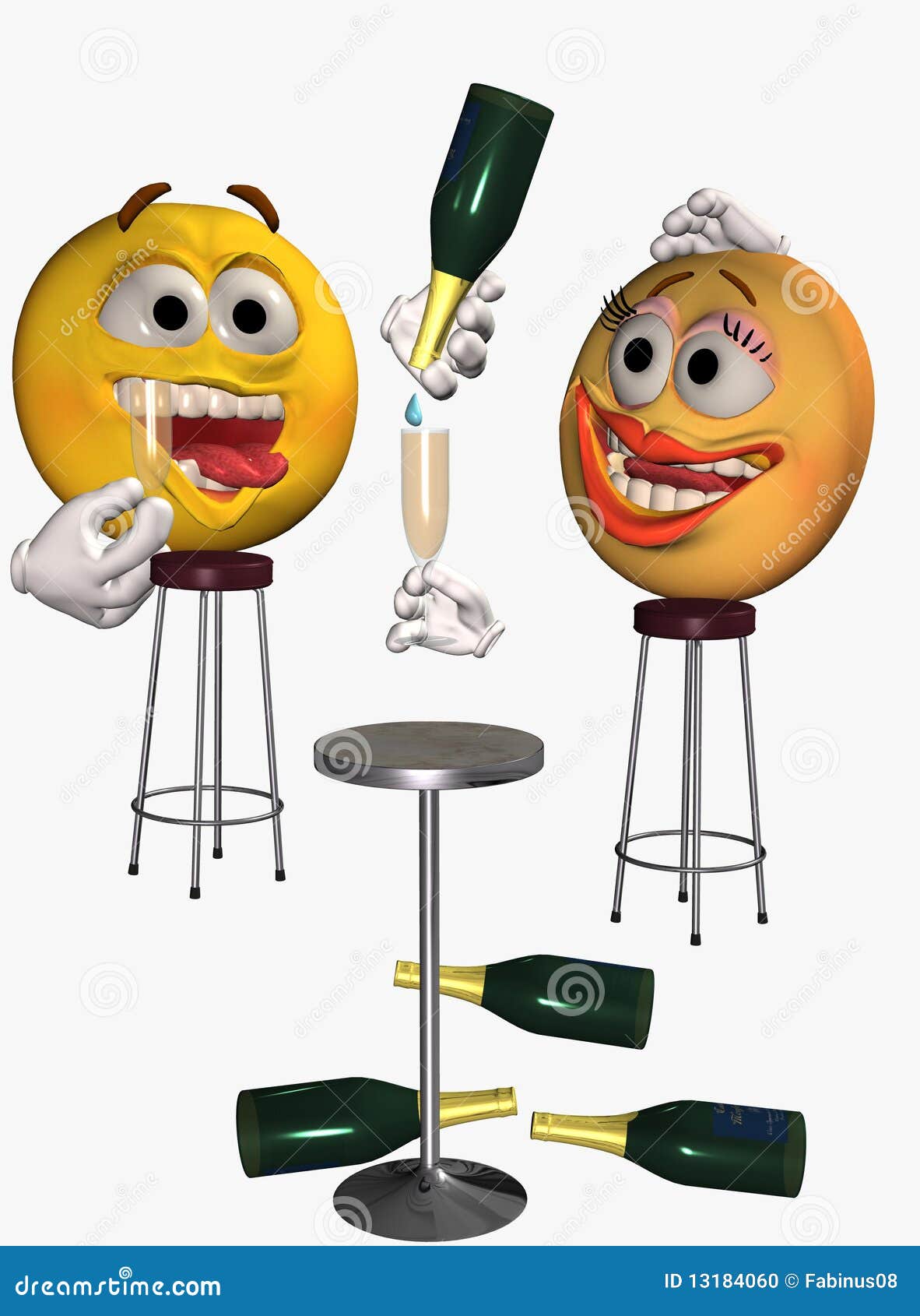 Stock Photo: Smiley faces drinking. Image: 13184060