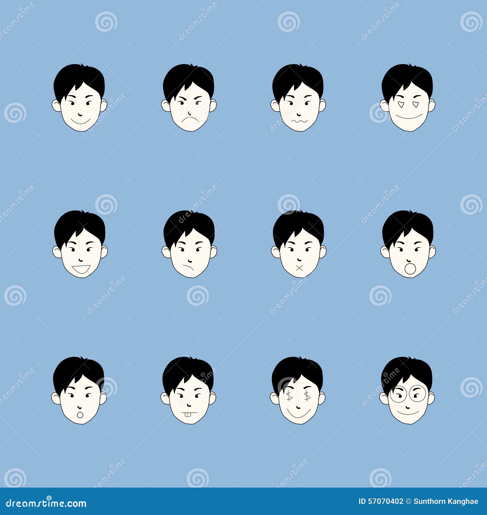 Comic Smiley Asian Boy Stock Illustrations – 9 Comic Smiley Asian Boy ...