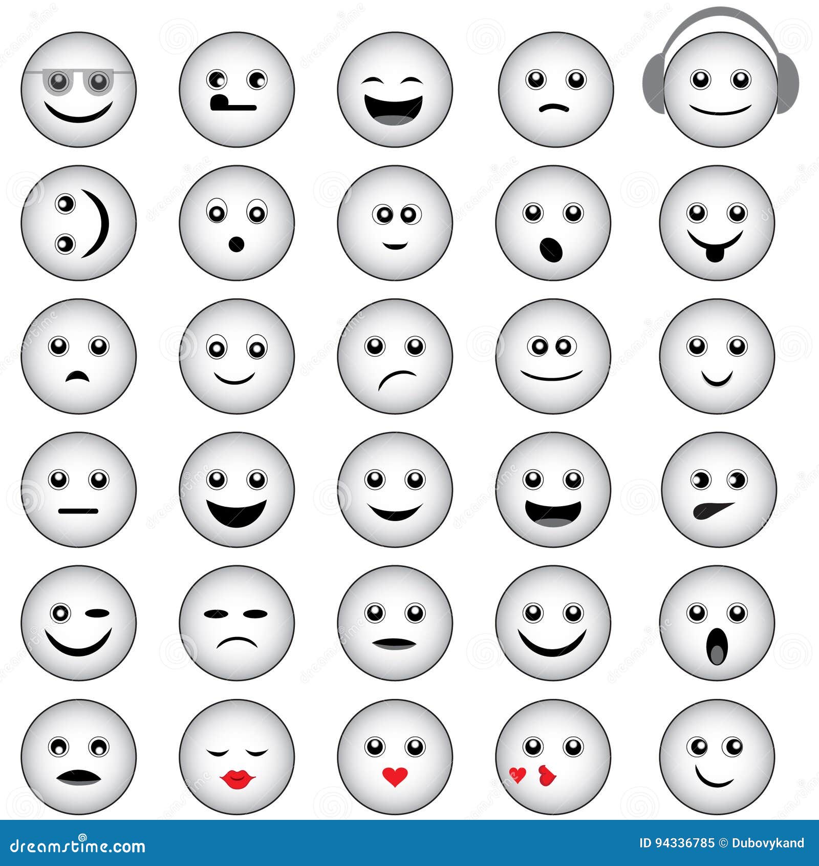 Smiley Faces Grey Design stock vector. Illustration of confused - 94336785