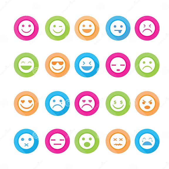 Smiley faces icon set. stock vector. Illustration of element - 44406720