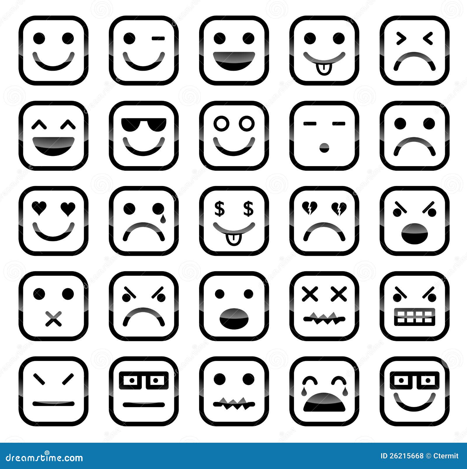 Smiley faces icons stock illustration. Illustration of character - 26215668