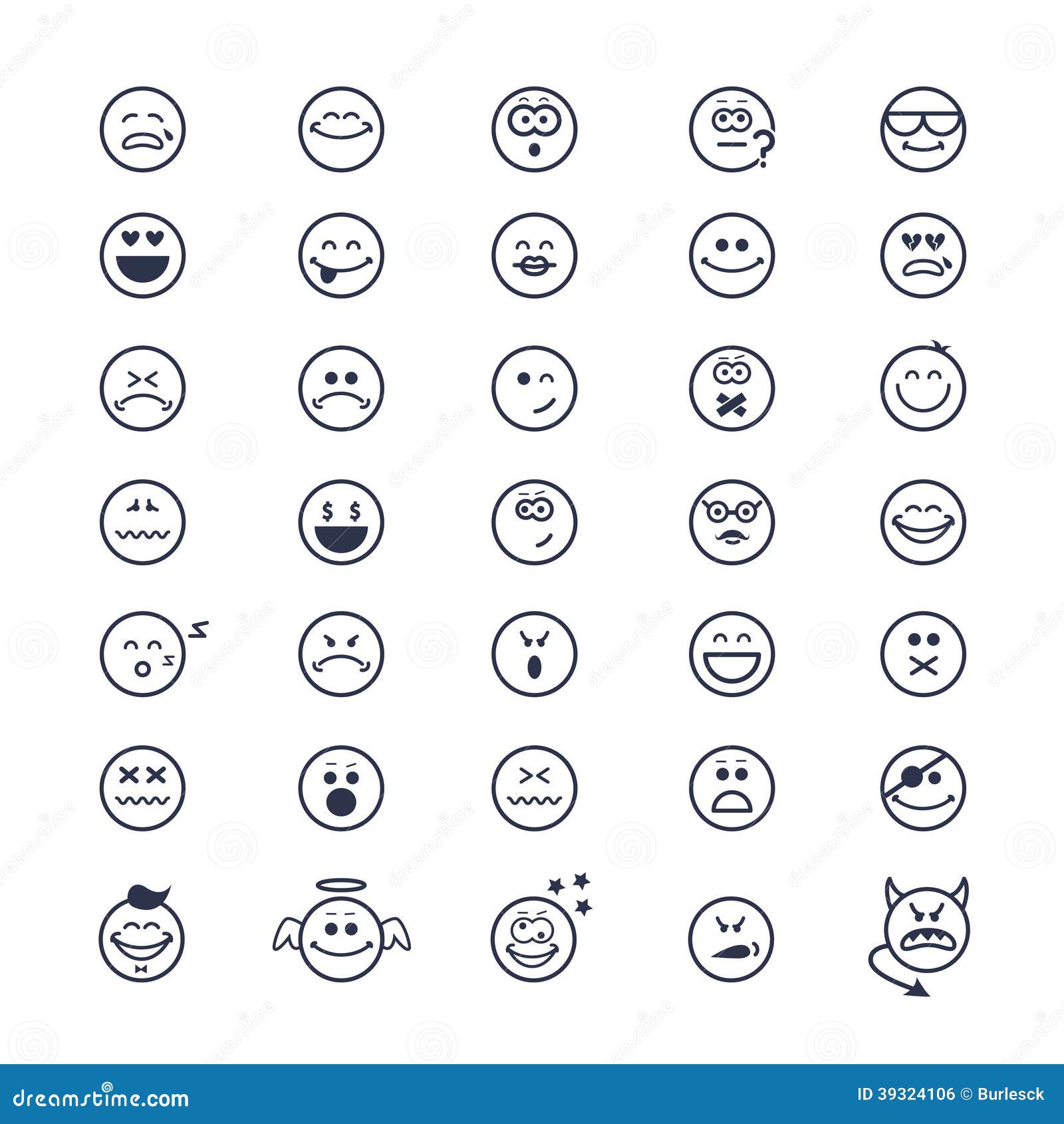 Smiley faces icons stock vector. Illustration of human - 39324106